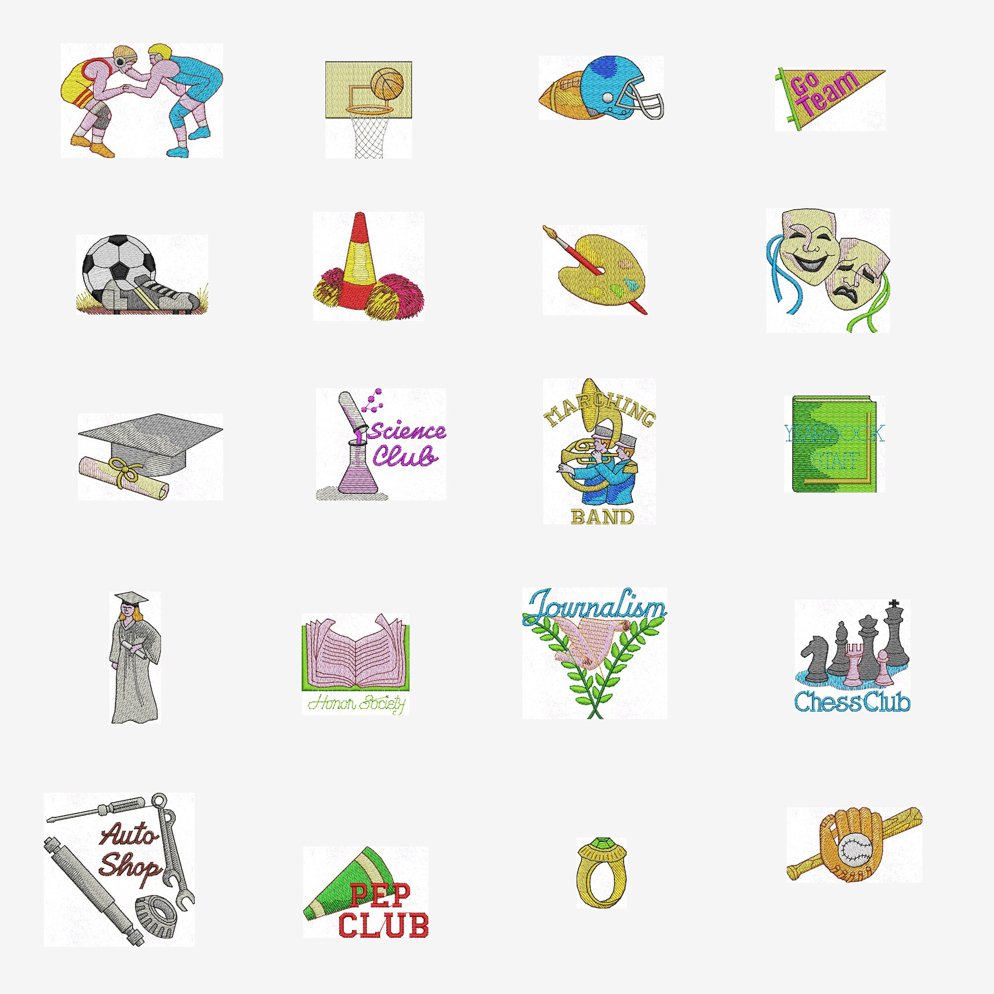 Embroidery Art & Collectibles High School machine embroidery design ...