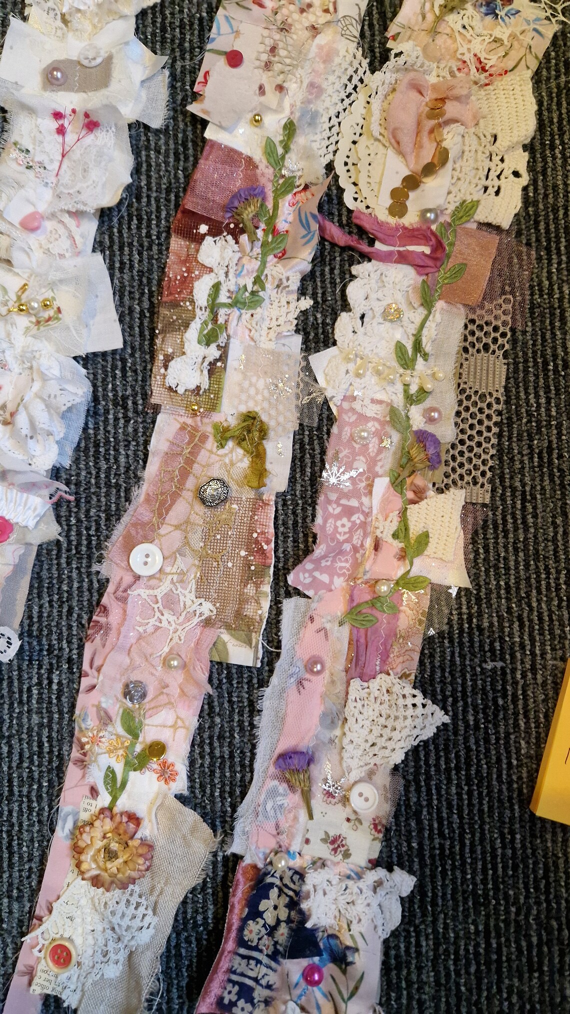 Lace Fabric Paper Snippets Ruffle Strips Junk Journal Scrapbooking ...