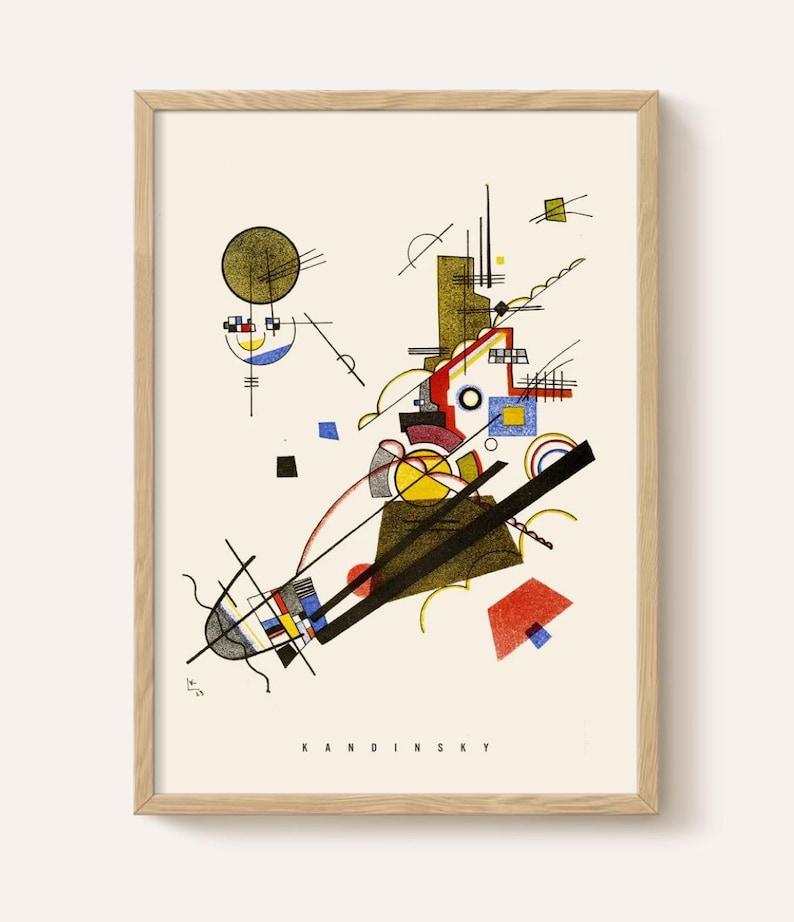 New Large Giclée Kandinsky Exhibit Oak Framed Hangers Acrylic 27"x39 ...