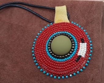 Beaded Quill Ringed Medallion - Etsy