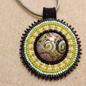 Green Beaded Medallion - Etsy