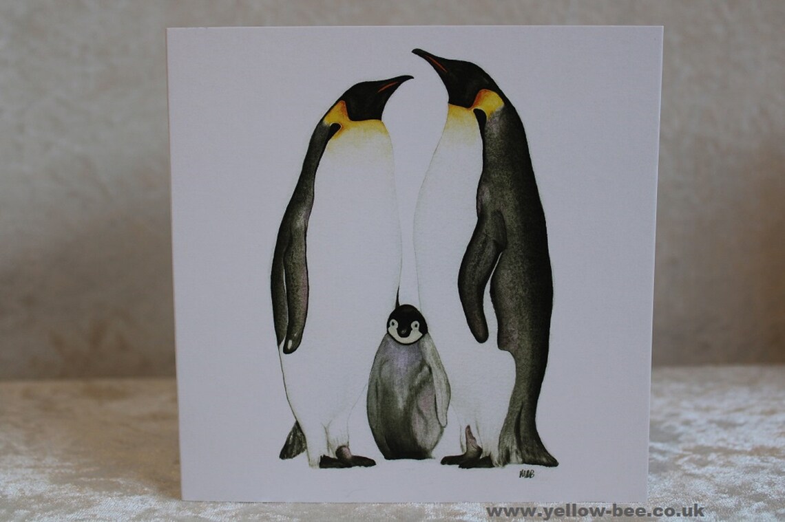 5 Penguin Greeting Cards printed from original watercolour of | Etsy