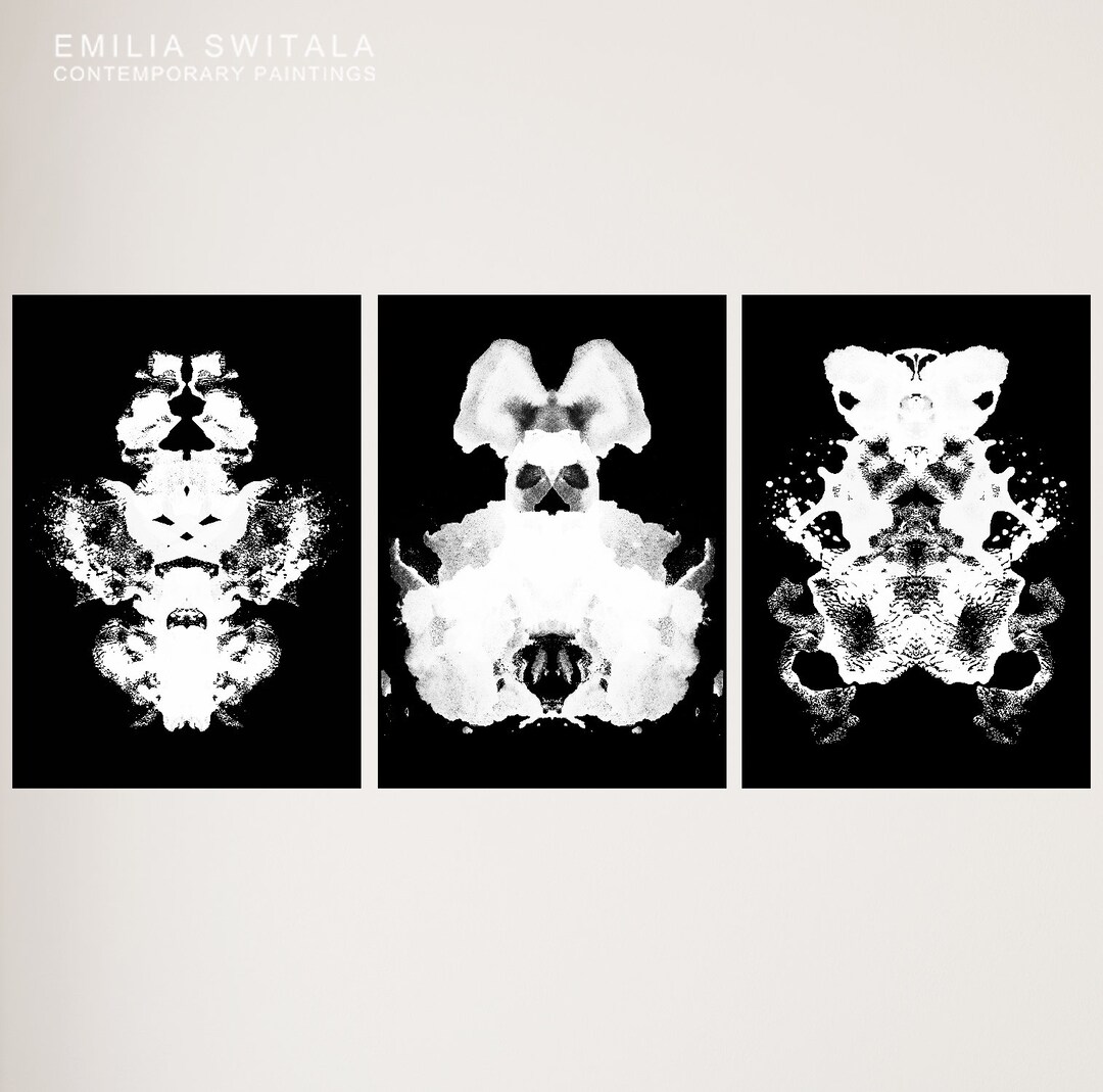 Rorschach Test Art Black and White Therapy Office Decor Psychology Art ...