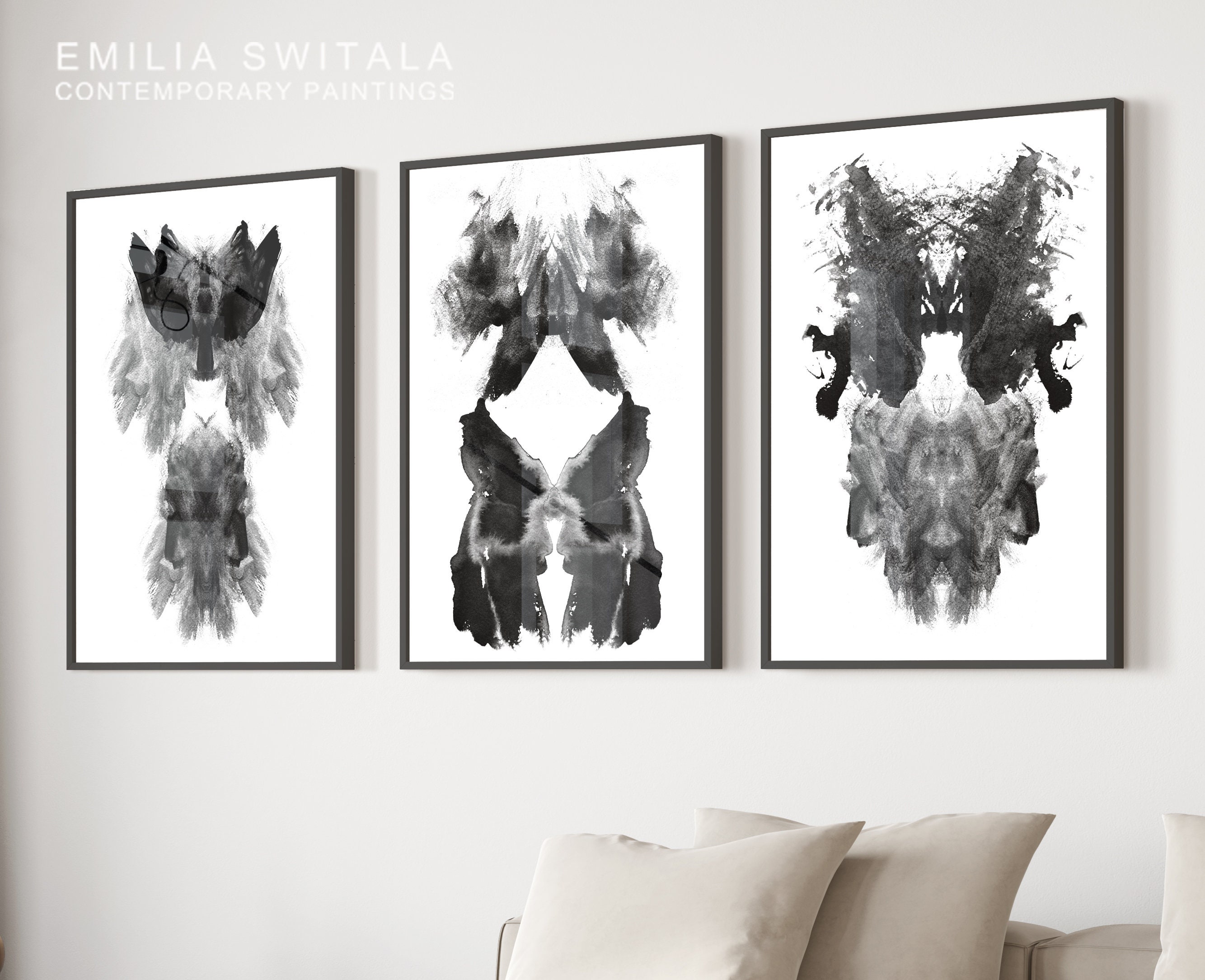 Rorschach Print Abstract Wall Art Therapy Office Decor Inkblot Test ...