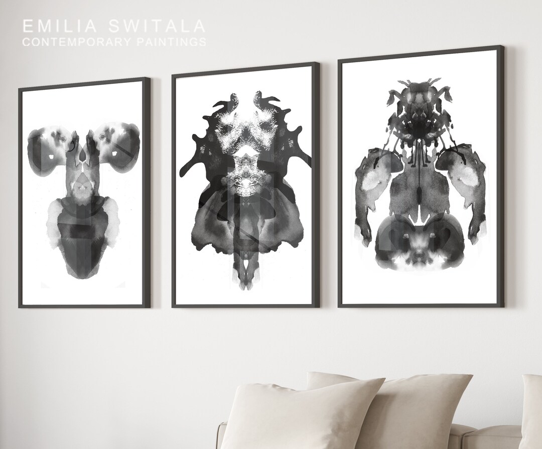 Rorschach Art Therapy Office Decor Inkblot Psychology Art Print ...