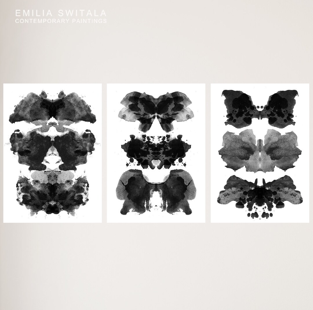 Rorschach Test Ink Blot Art Prints, Medical Art, Inkblot Wall Art ...