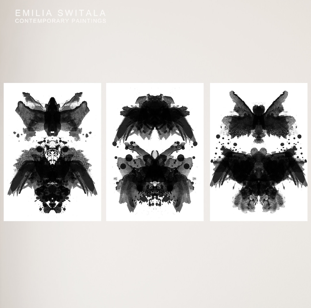 Rorschach Test Art Prints, Flying Animals Moth, Bird, Bat, Inkblot ...