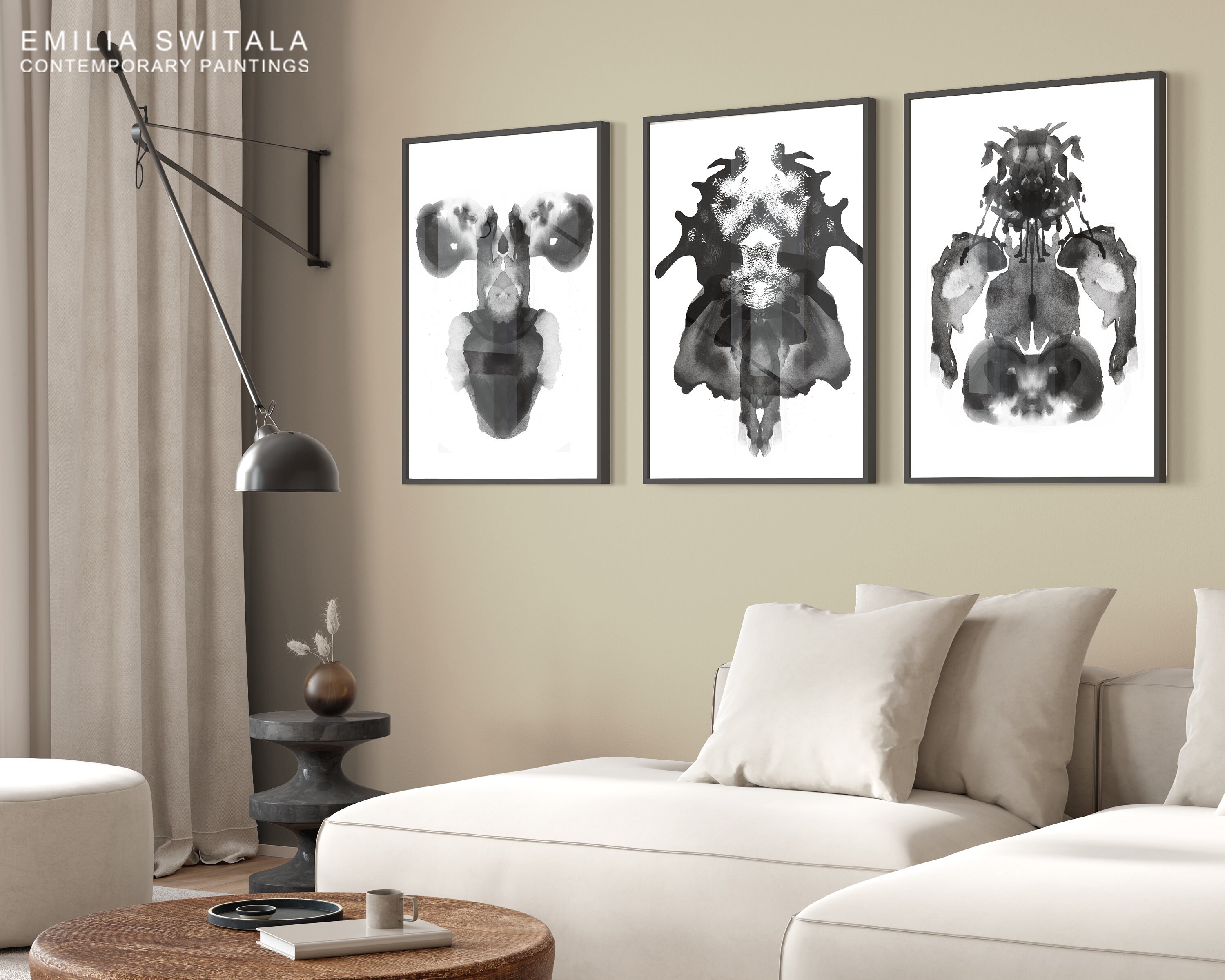 Rorschach Art Therapy Office Decor Inkblot Psychology Art Print ...