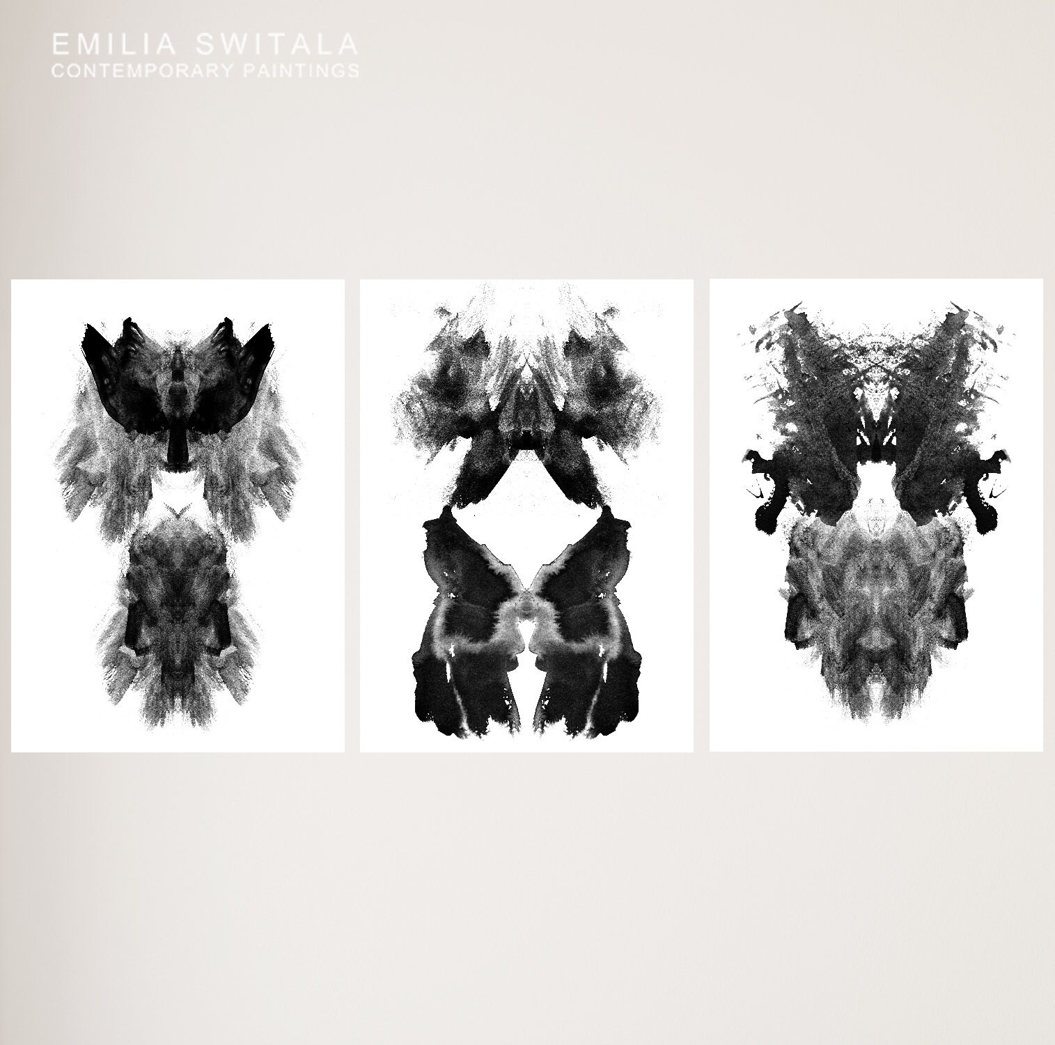 Rorschach Print Abstract Wall Art Therapy Office Decor Inkblot Test ...