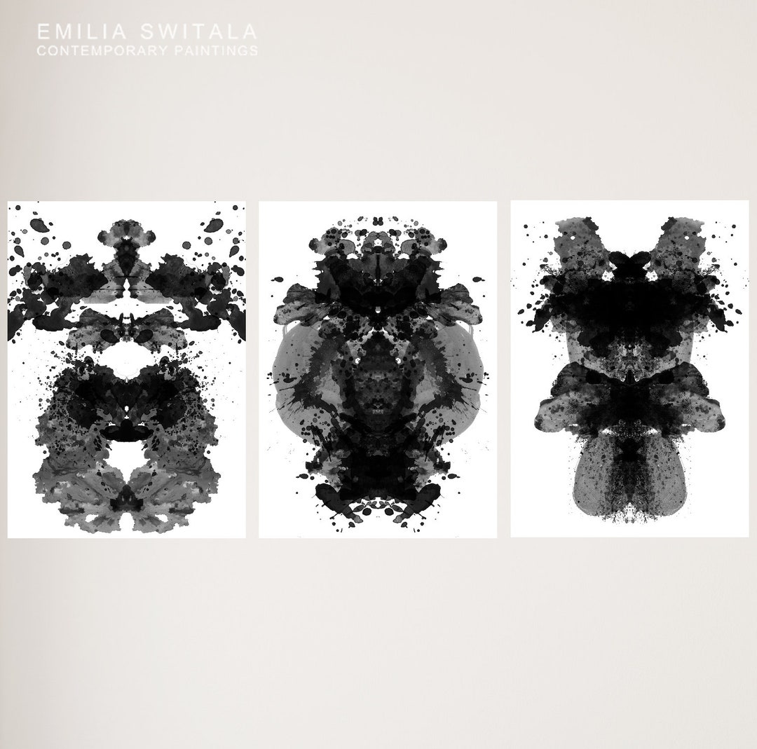 Rorschach Inkblot Print Set: Therapy Office Wall Art - Etsy