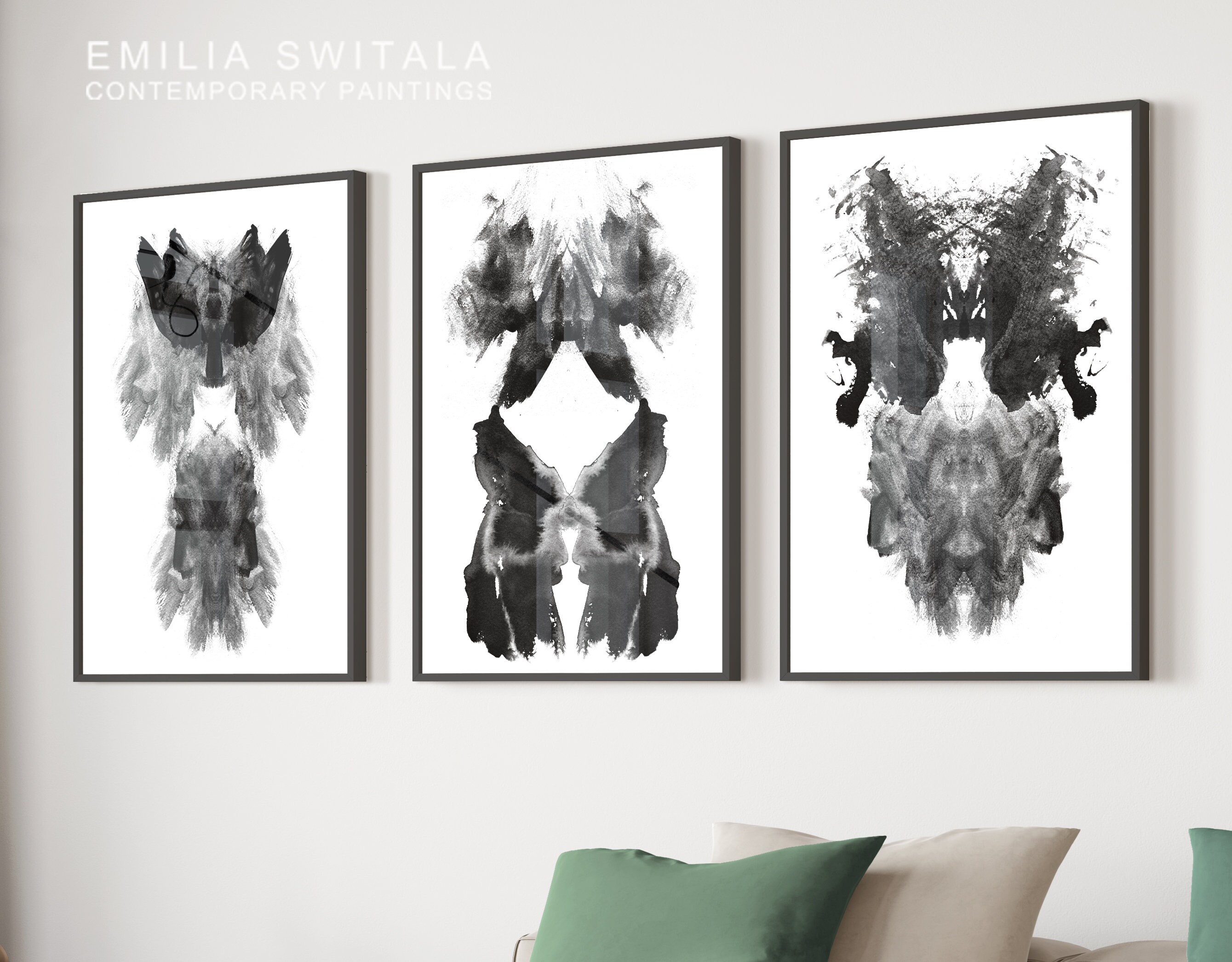 Rorschach Print Abstract Wall Art Therapy Office Decor Inkblot Test ...