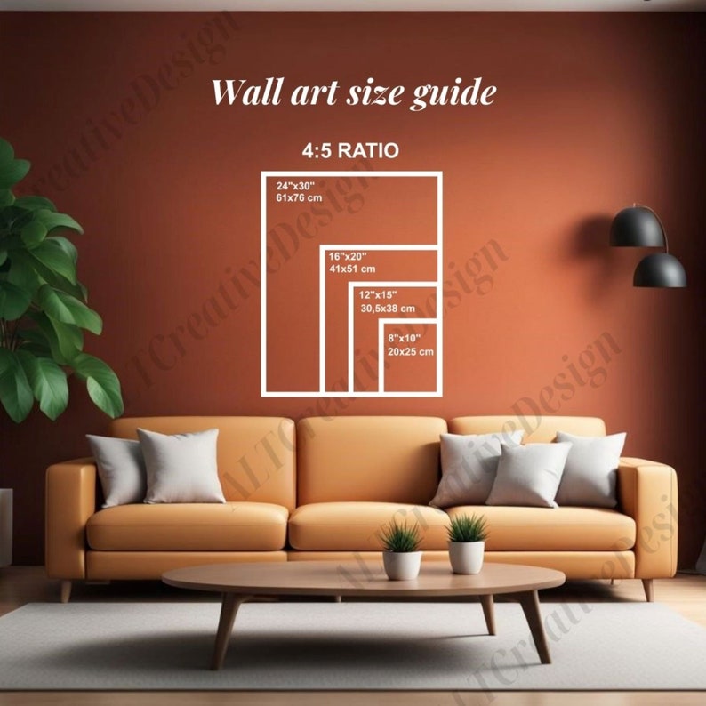 Wall Art Size Guide | CANVA Editable | Photo Frame Sizes | Print Size ...