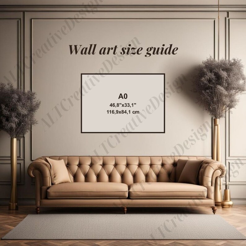 Wall Art Size Guide A0-A5 CANVA Editable Photo Frame Sizes Print Size ...