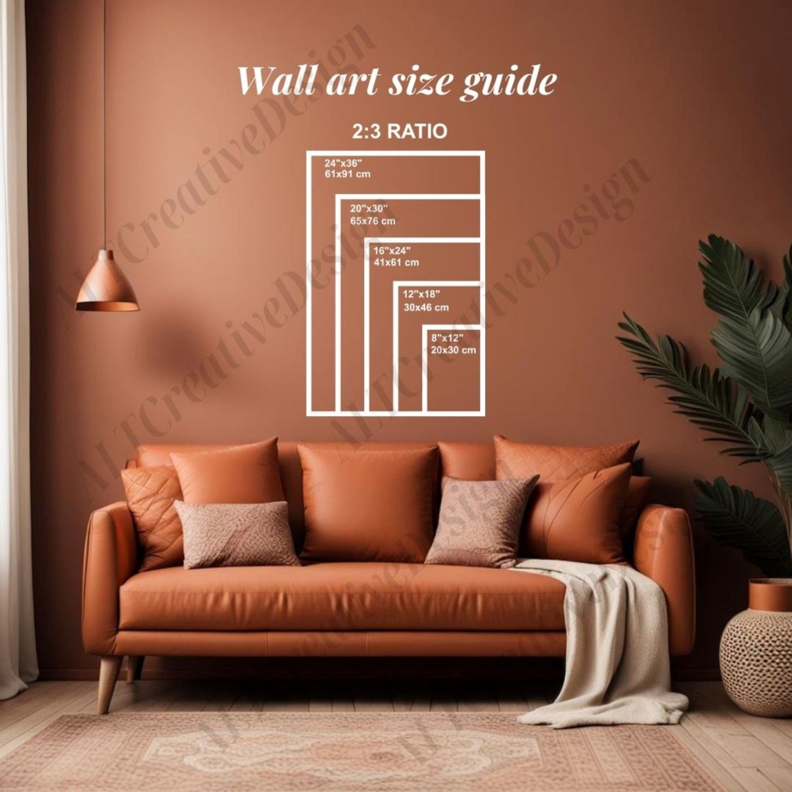 Wall Art Size Guide | CANVA Editable | Photo Frame Sizes | Print Size ...