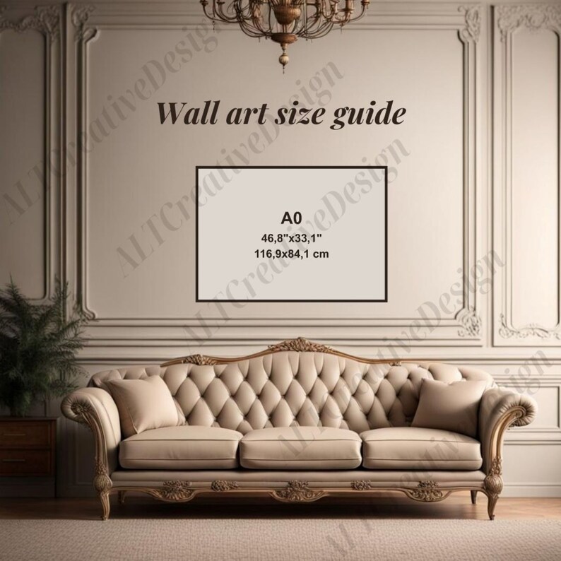 Wall Art Size Guide A0-A5 CANVA Editable Photo Frame Sizes Print Size ...