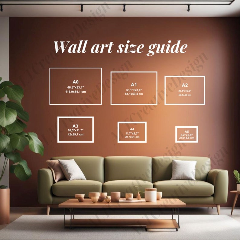 Wall Art Size Guide A0-A5 | CANVA Editable | Photo Frame Sizes | Print ...