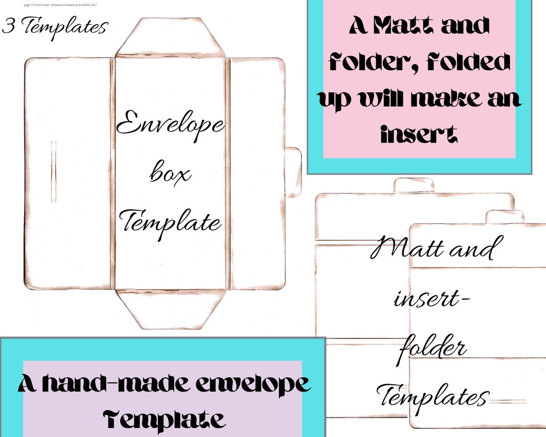 A Envelope Template Kit, With 1 Envelope, a Matt Insert A 3 for 1 blue ...