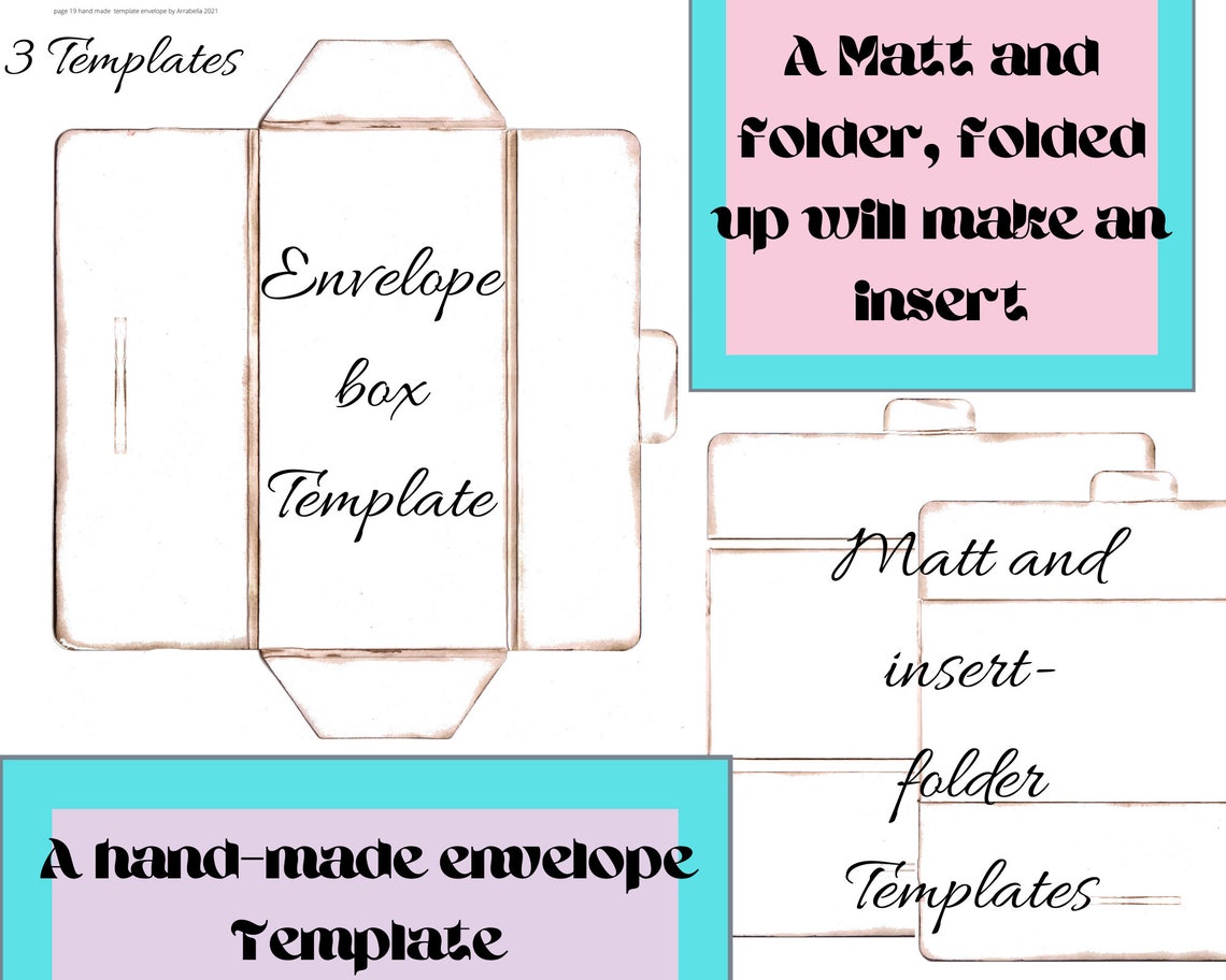 A Envelope Template Kit, With 1 Envelope, a Matt Insert A 3 for 1 blue ...