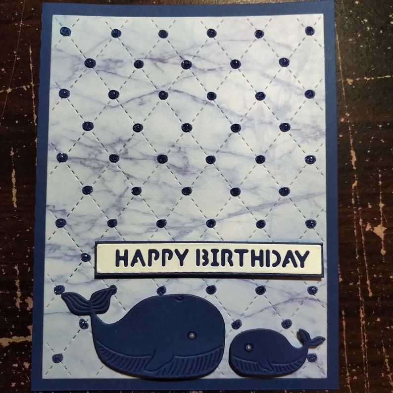 Happy Birthday Card whales - Etsy