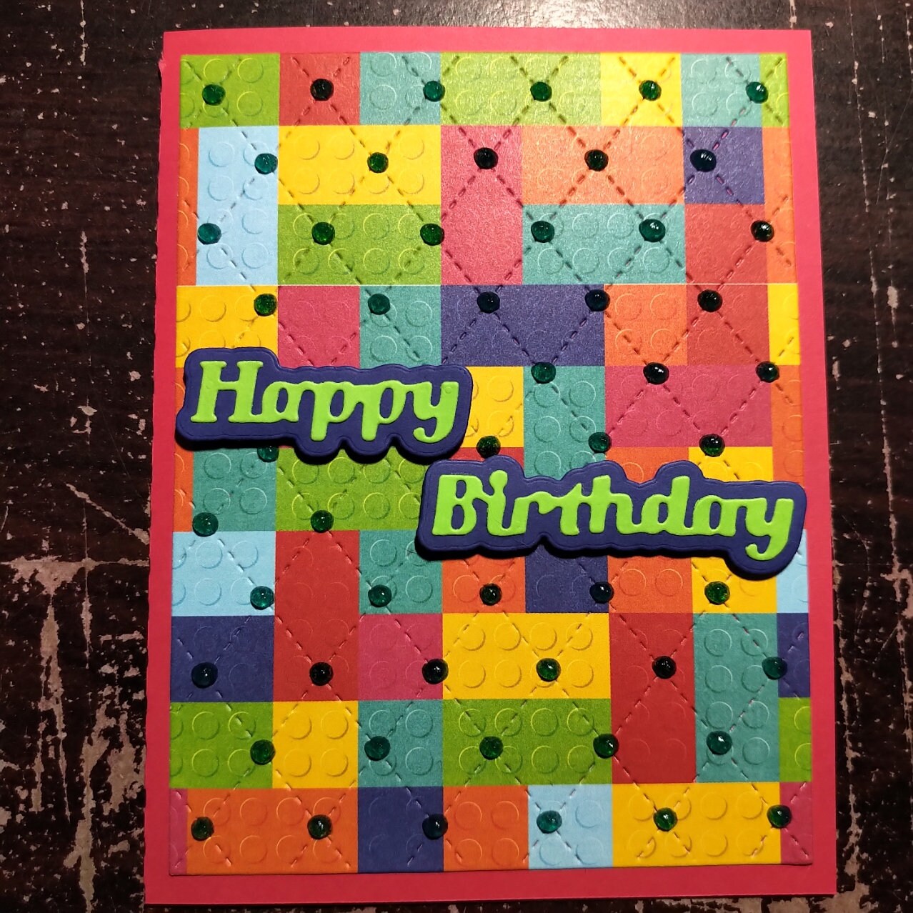 Happy Birthday Card (building Blocks) - Etsy