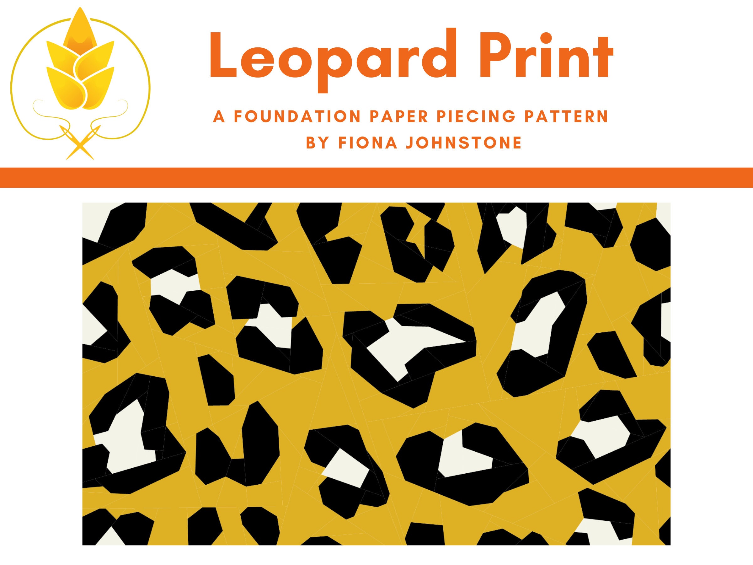 Leopard Print Quilt Block PDF Pattern, Repeating Block, Quilt Pattern ...