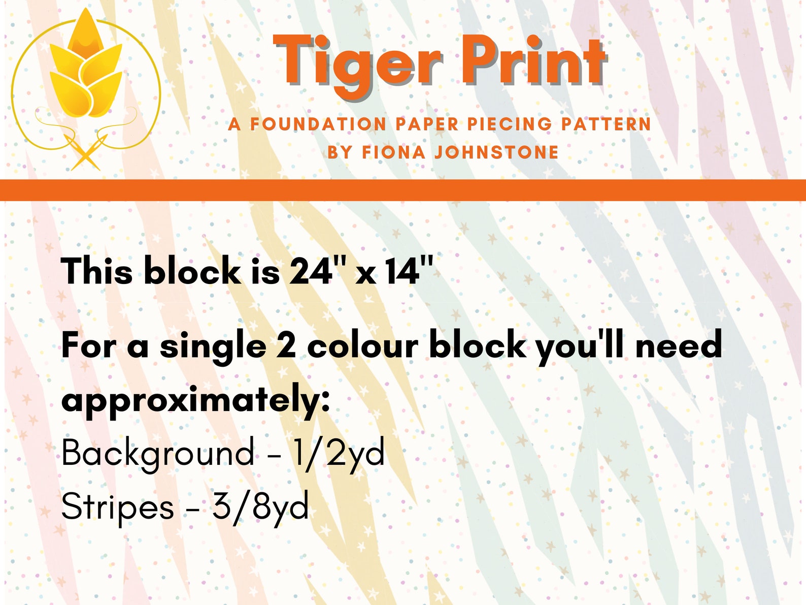 Tiger Print Quilt Block PDF Pattern Repeating Block Quilt - Etsy