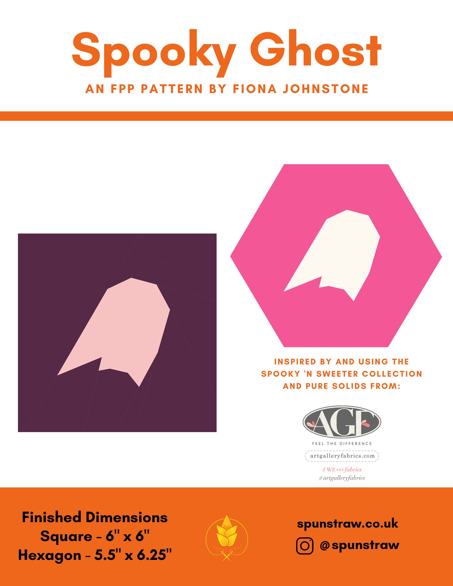 Spooky Ghost Foundation Paper Piecing Pattern PDF, Spooky and Sweeter ...