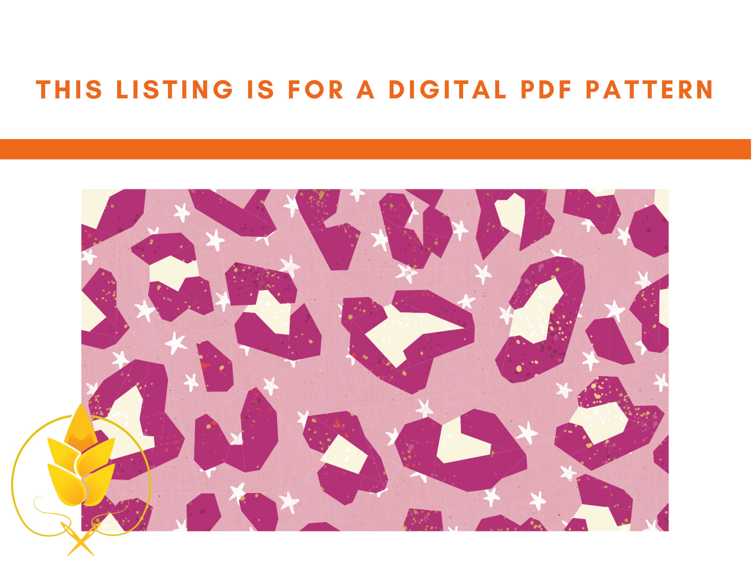 Leopard Print Quilt Block PDF Pattern, Repeating Block, Quilt Pattern ...