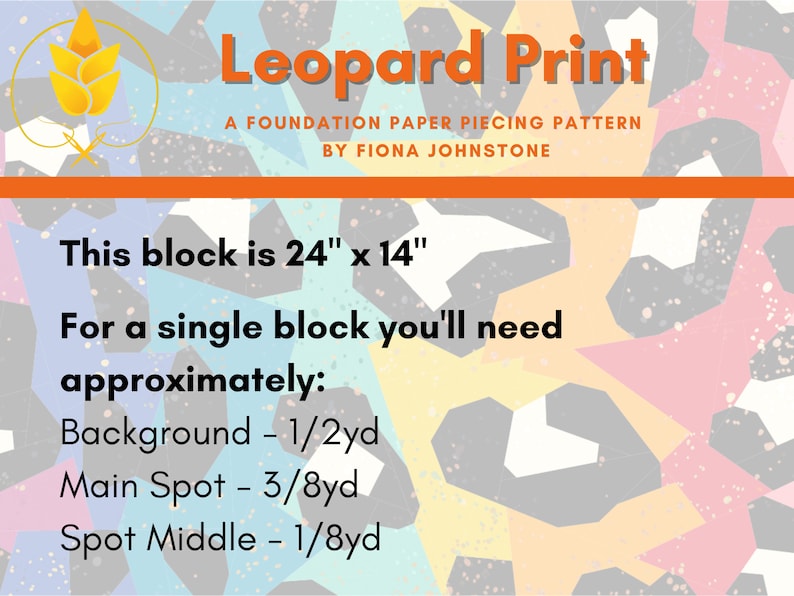 Leopard Print Quilt Block PDF Pattern, Repeating Block, Quilt Pattern ...
