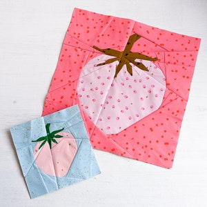 Strawberry Foundation Paper Piecing PDF Pattern, Strawberry FPP Pattern, Fruit Quilt Pattern for ...
