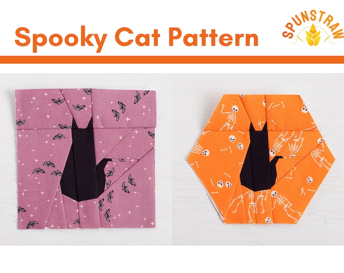 Skat Cat Paper Pieced Block Pattern in PDF - Etsy Canada