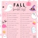 Fall Bucket List Pink Themed Pink Halloween Bucket List Printable for ...