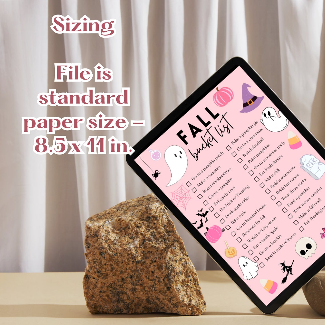 Fall Bucket List Pink Themed Pink Halloween Bucket List Printable for ...