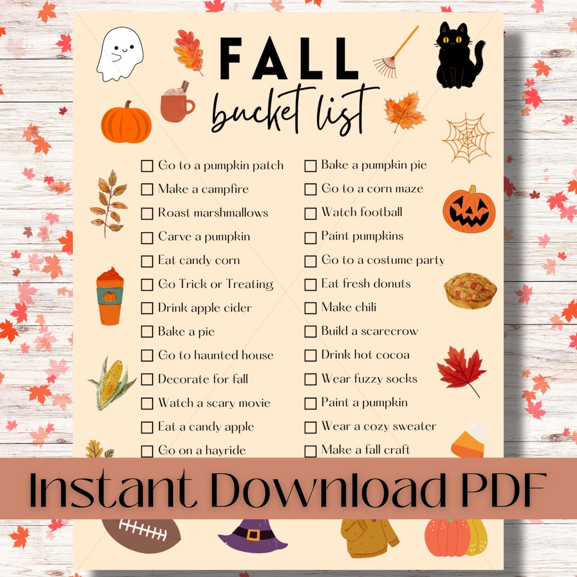 Fall Bucket List for Families, Fall Bucket List Printable, Editable ...