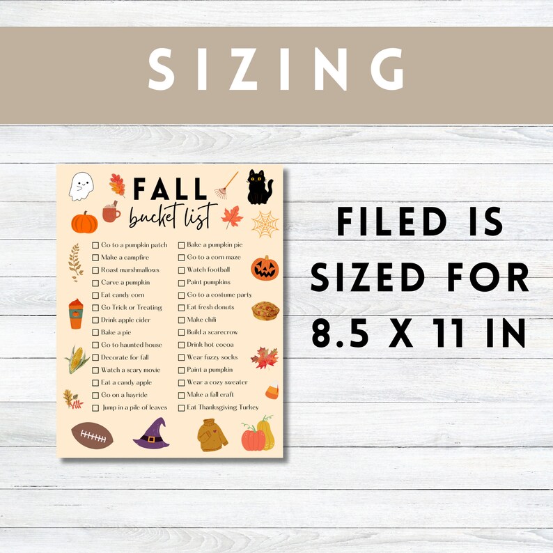 Fall Bucket List for Families Fall Bucket List Printable - Etsy
