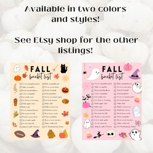 Fall Bucket List Pink Themed Pink Halloween Bucket List Printable for ...