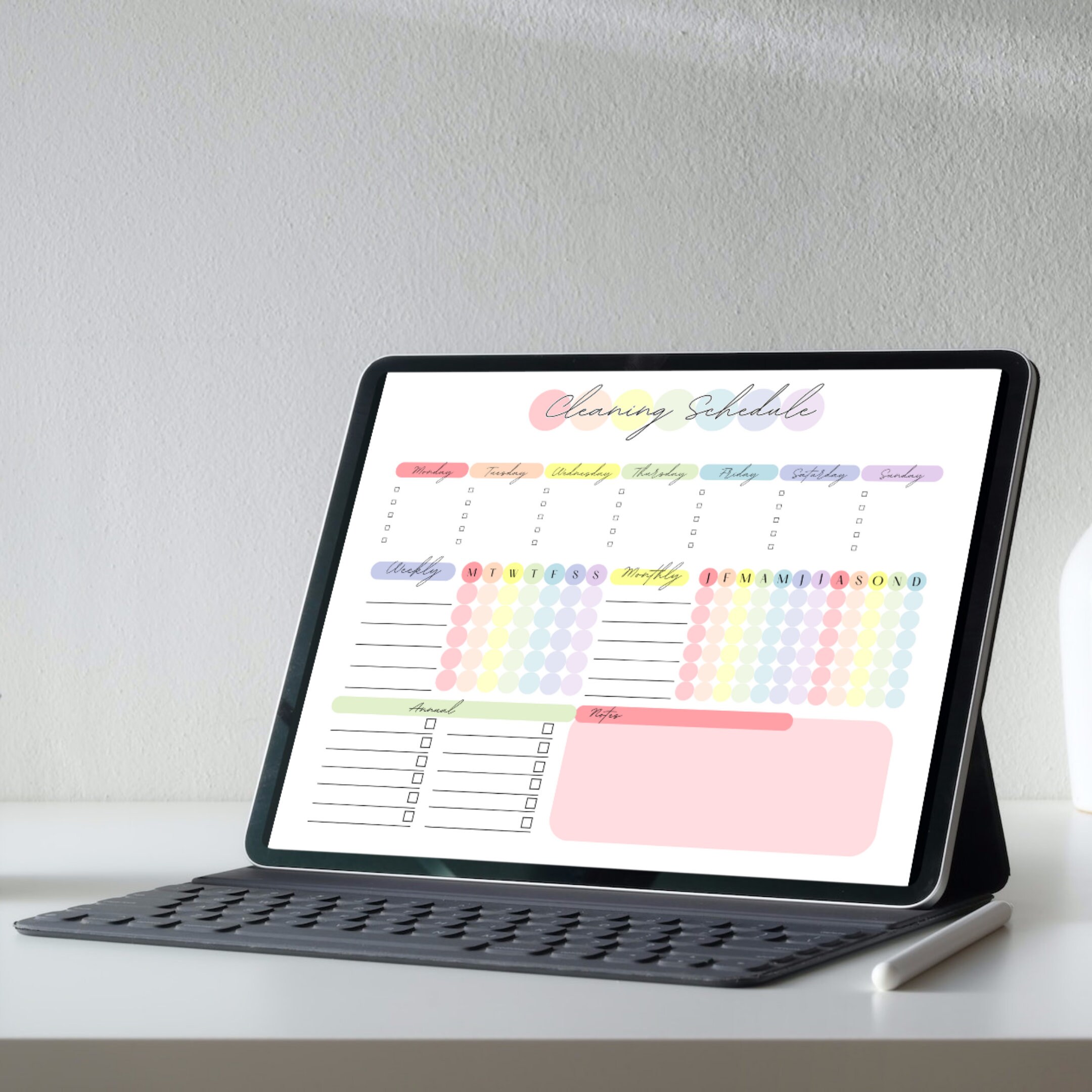 EDITABLE Rainbow Cleaning Checklist Custom Cleaning Calendar and ...