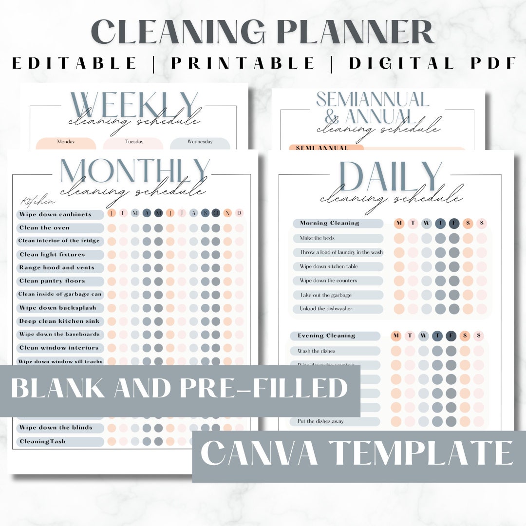 EDITABLE Home Cleaning Spreadsheet Bedroom Cleaning Checklist for ...