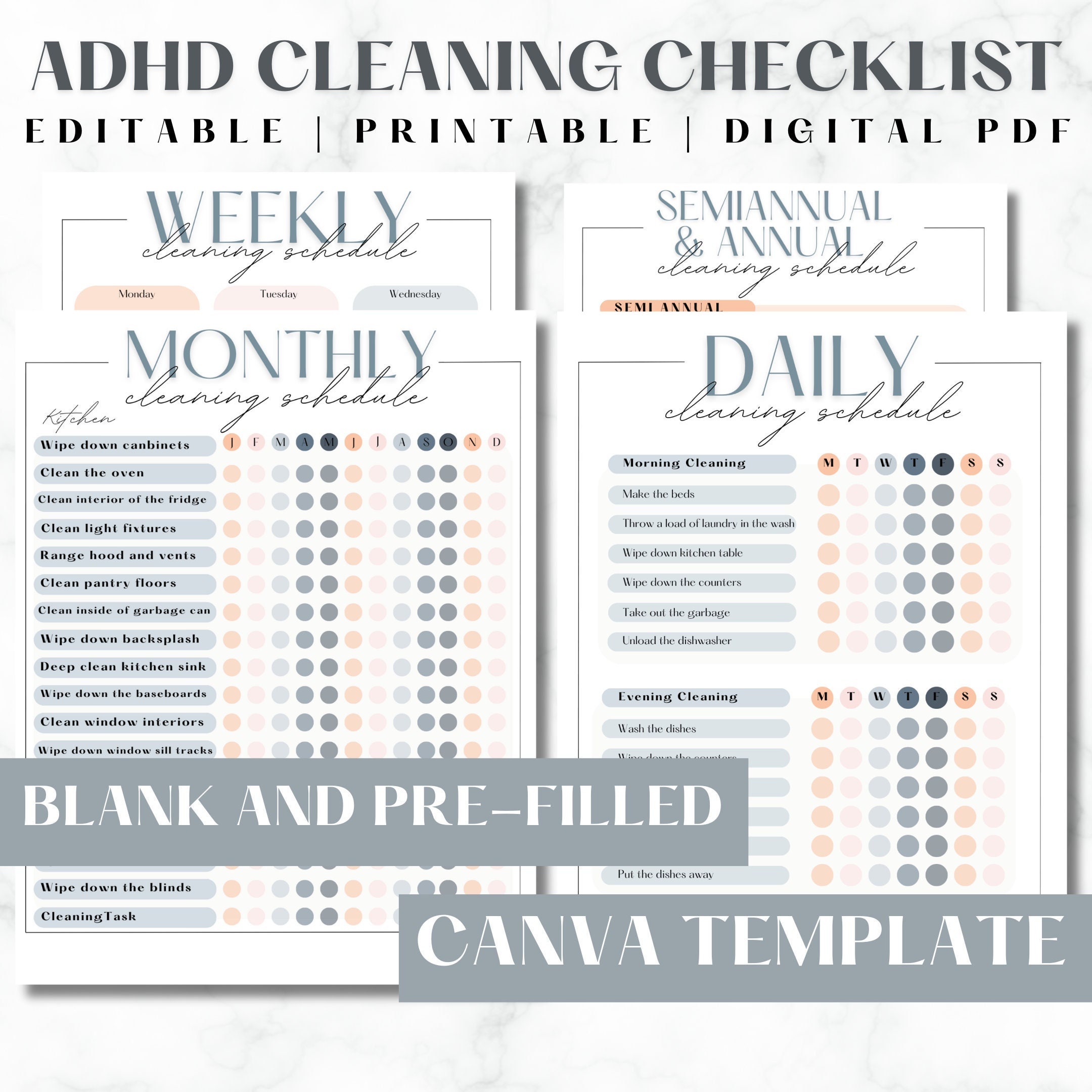 ADHD Cleaning Checklist, Commercial Cleaning Checklist, ADHD Cleaning ...