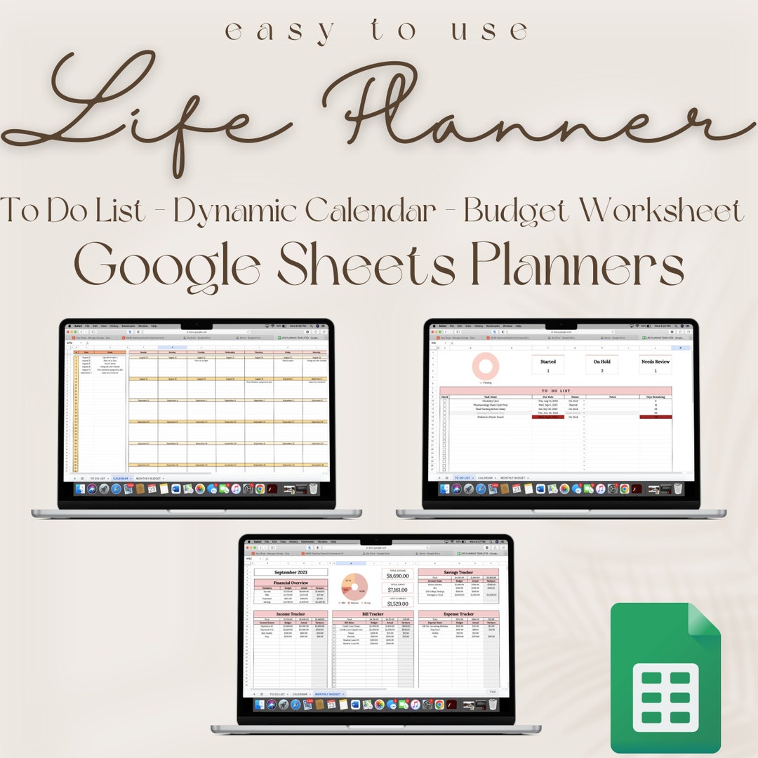 Google Sheets Template Life Planner for Budget Digital Student Planner ...