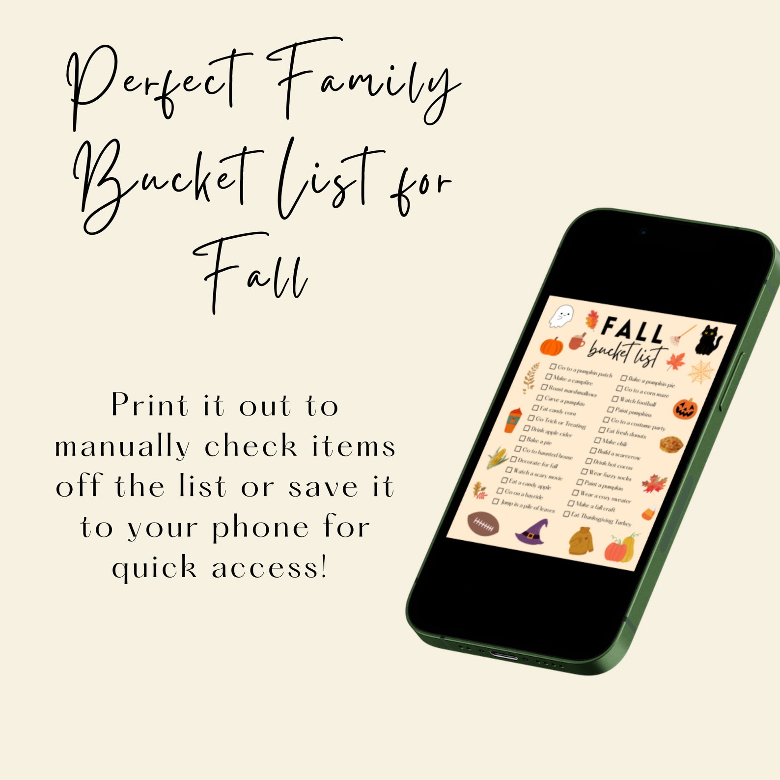 Fall Bucket List for Families, Fall Bucket List Printable, Editable ...