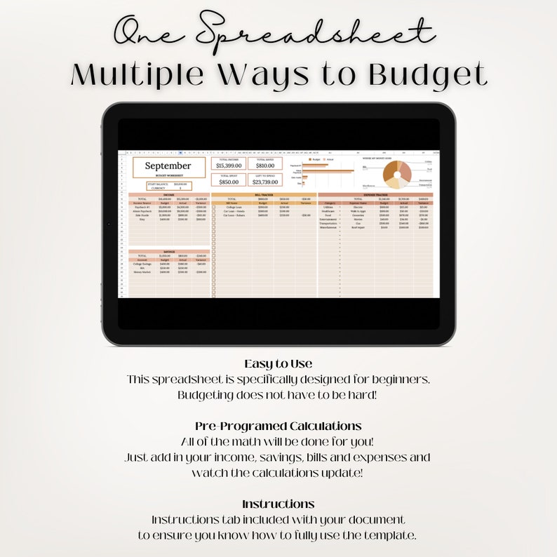 Budget Planner for Google Sheets Beginners Monthly Weekly Budget ...