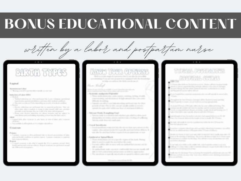 Birth Plan Template Editable Printable Birthing Plan Printable Birth ...