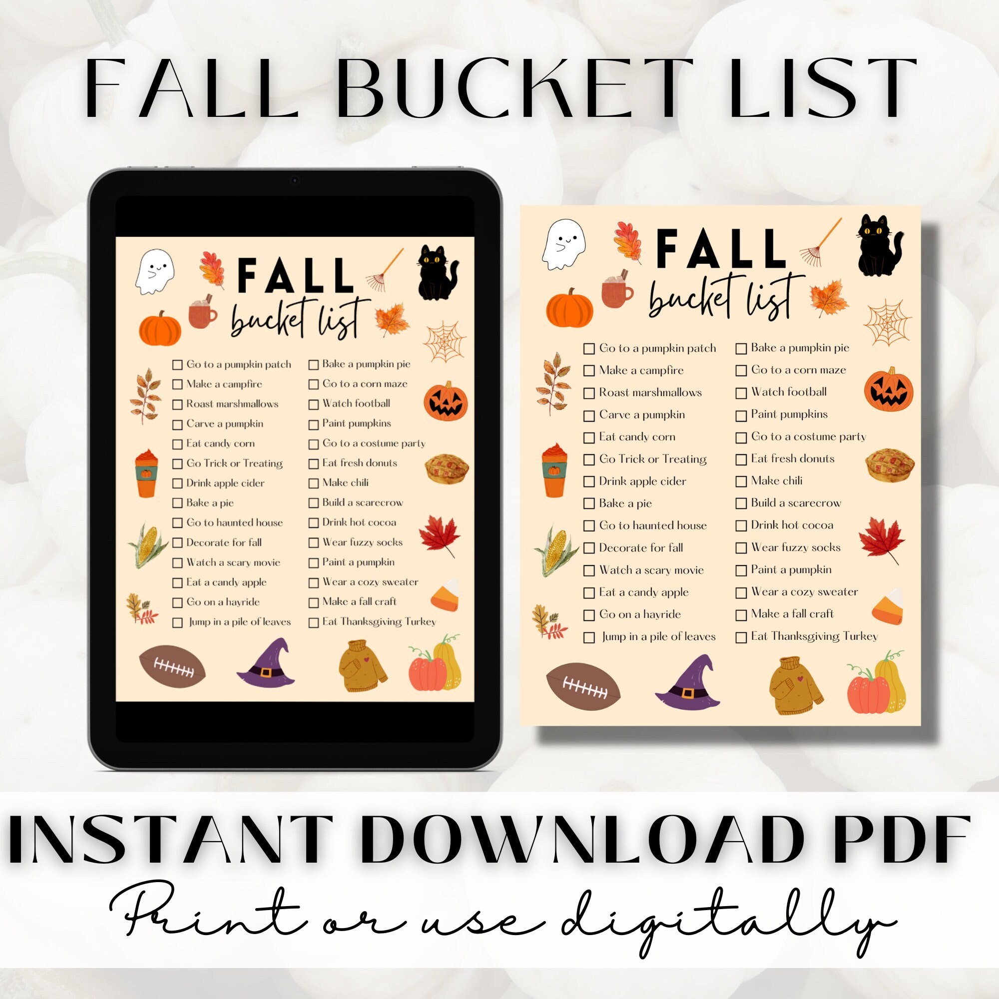 Fall Bucket List for Families, Fall Bucket List Printable, Editable ...