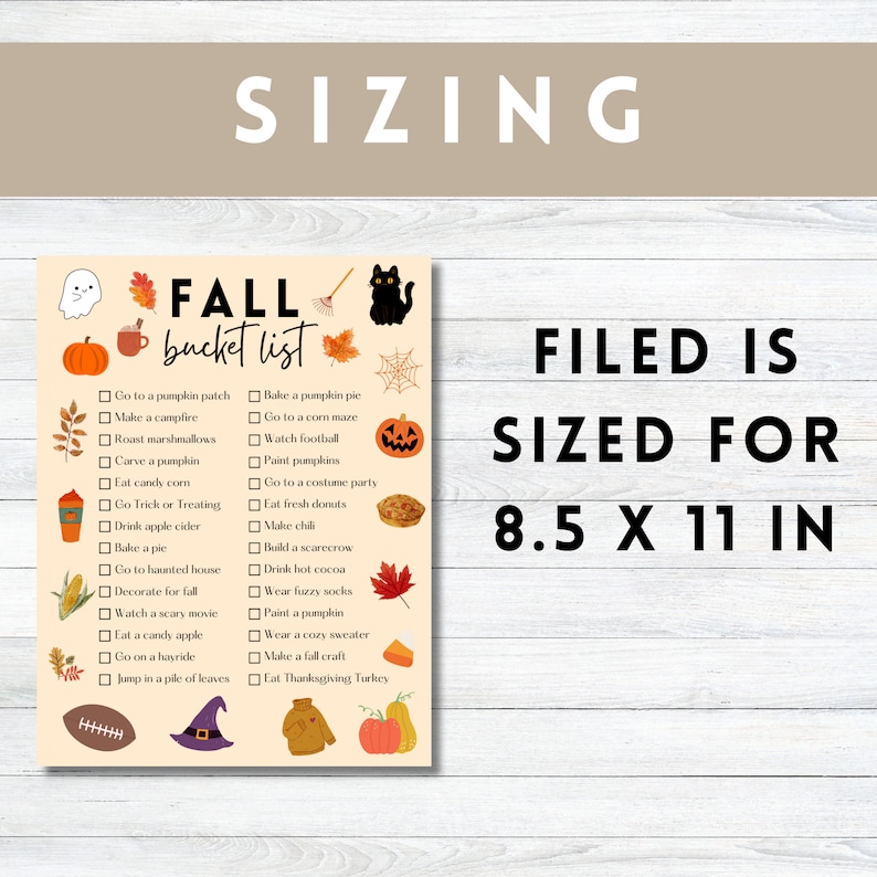 Fall Bucket List for Families, Fall Bucket List Printable, Editable Template for Fall Activities ...