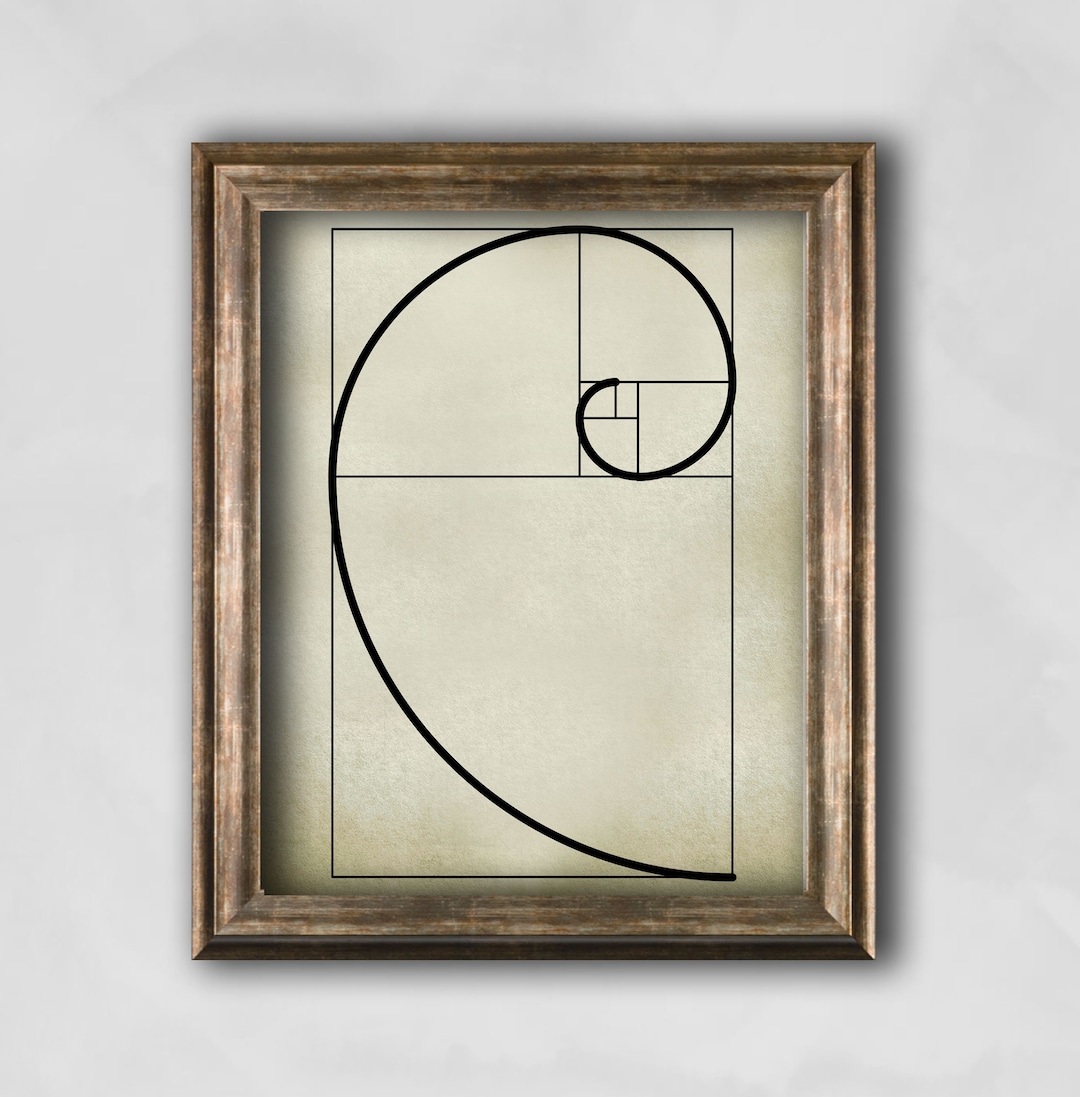 Golden Ratio Print, Fibonacci Poster, Fibonacci Spiral Wall Art ...
