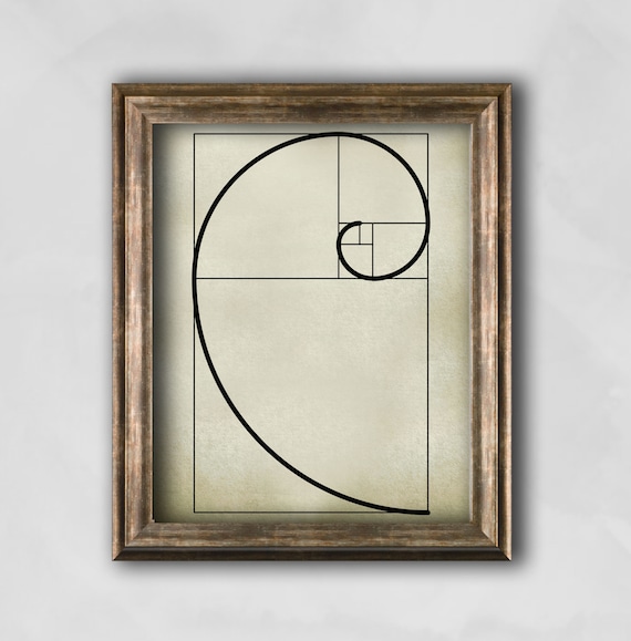 Golden Ratio Print Fibonacci Poster Fibonacci Spiral Wall - Etsy