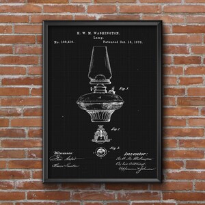 Lamp Patent | Patent Prints | Lamp Poster | Vintage Lamp | Blueprint ...