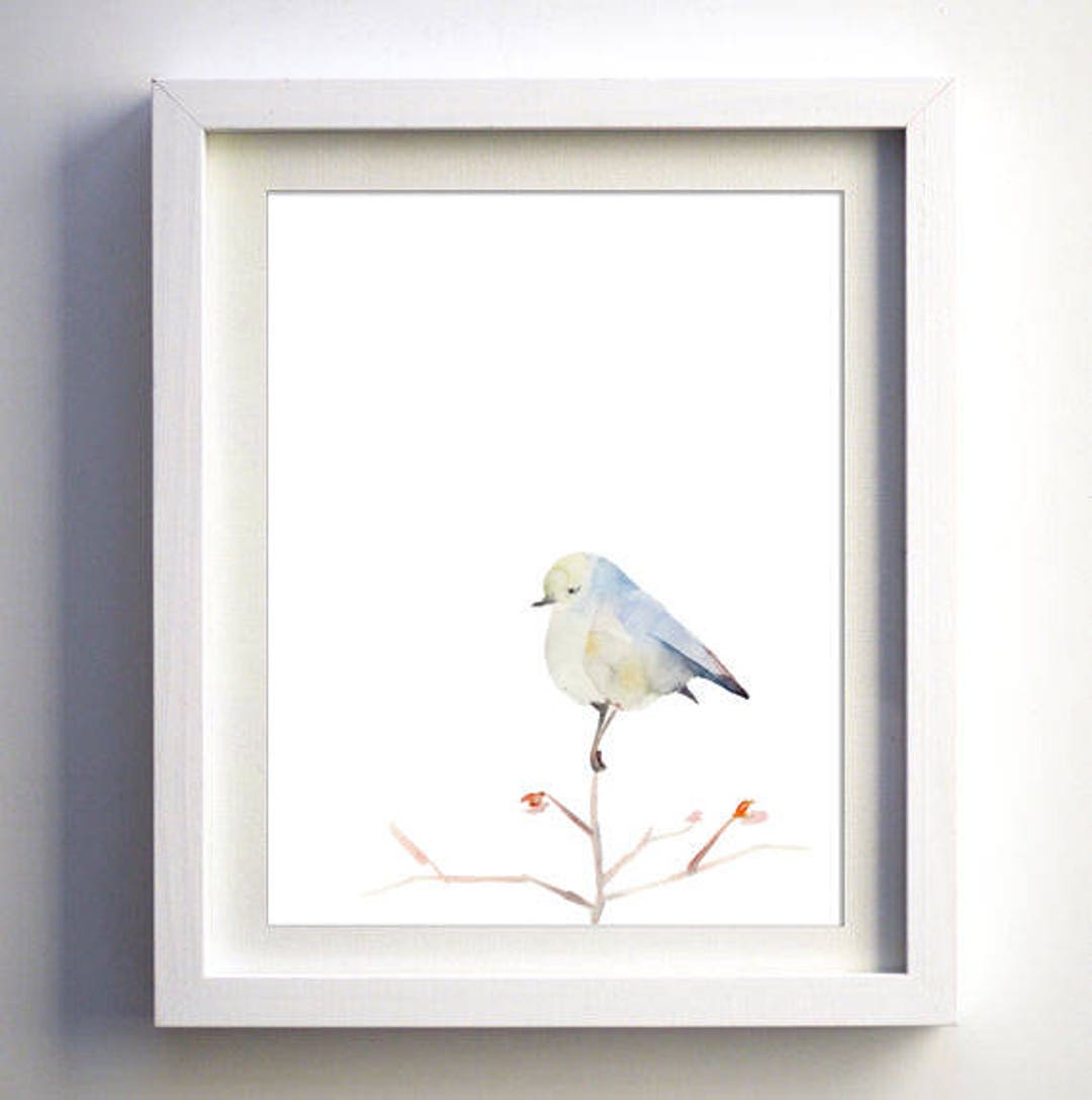 Blu Bird Watercolor Poster Watercolor Wall Art Positive Wall Decor ...