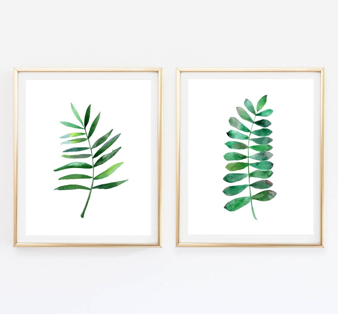 Tropical Art - Set of 2 Watercolor Botanical Illustrations Plant ...